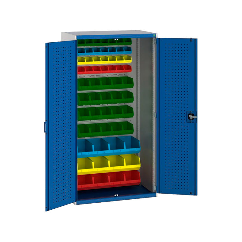 Heavy Duty Steel Cupboard with Bin Storage for 60 Bins – Engineered ...