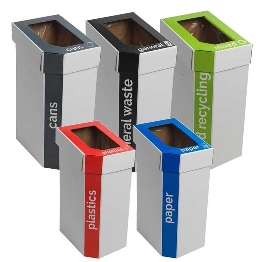 Cardboard Recycling Bins - Set of 5 – Engineered Solutions