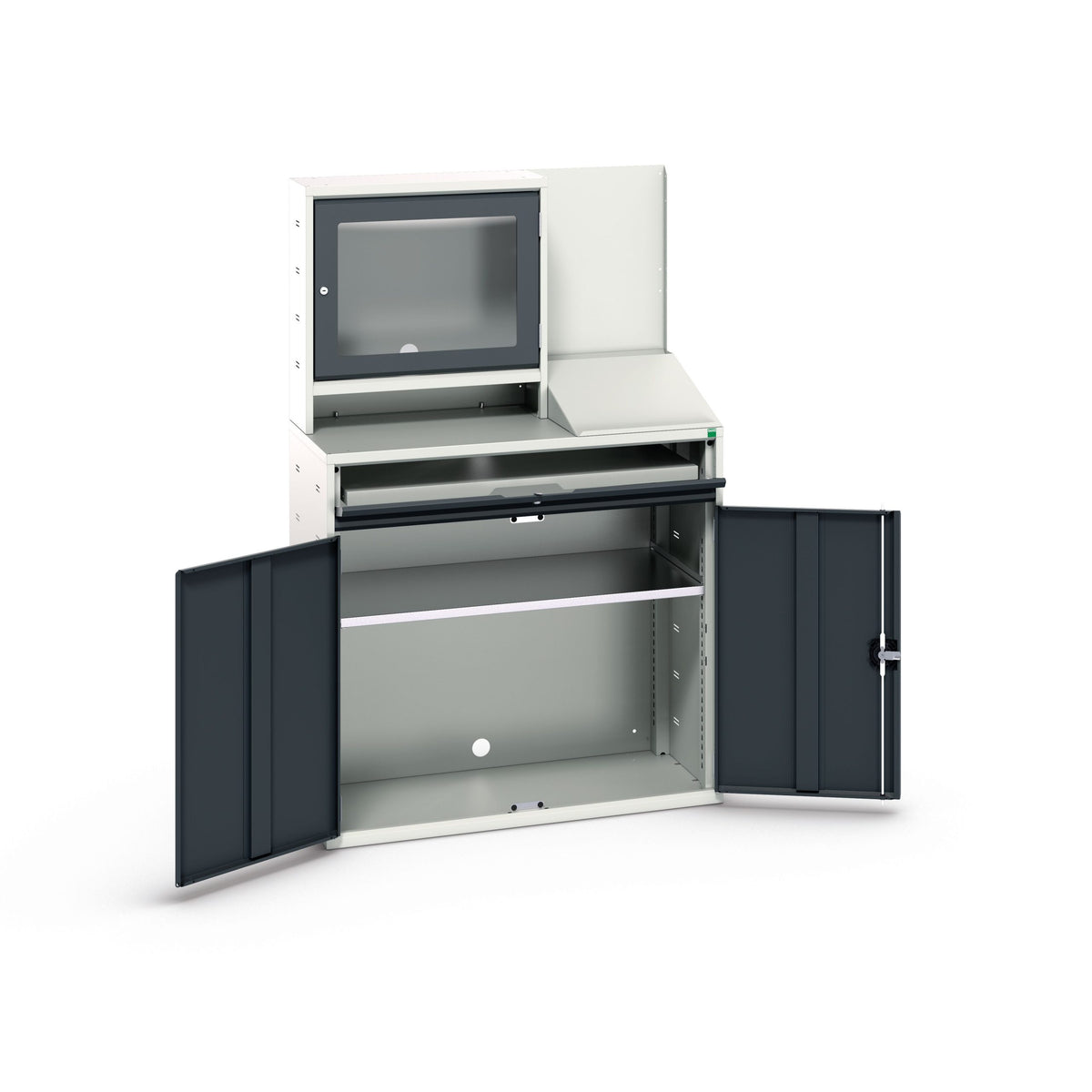 Computer Cupboard with Monitor Housing & Sloping Writing Surface ...